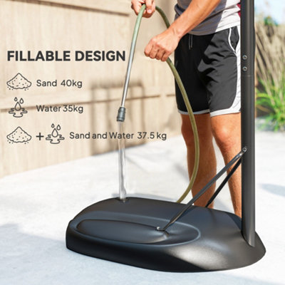 SPORTNOW 1.7-2.3m Basketball Hoop and Stand w/ Weighted Base, Wheels ...