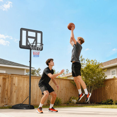 SPORTNOW 1.7-2.3m Basketball Hoop and Stand w/ Weighted Base, Wheels ...