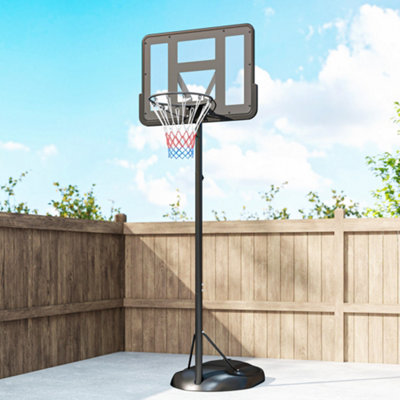 SPORTNOW 1.7-2.3m Basketball Hoop and Stand w/ Weighted Base, Wheels ...