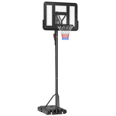 SPORTNOW 2.35-3.05m Basketball Hoop and Stand with 6-Level Height and ...
