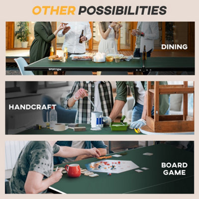 SPORTNOW 9FT Folding Table Tennis Table w/ 8 Wheels for Indoors, Green