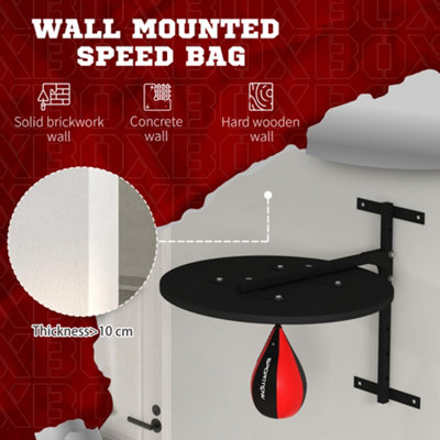 SPORTNOW ADJUSTABLE SPEED BAG PLATFORM, WALL MOUNT PUNCHING BAG