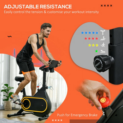 SPORTNOW Exercise Bike, Stationary Bike w/ LCD Display for Home Cardio ...