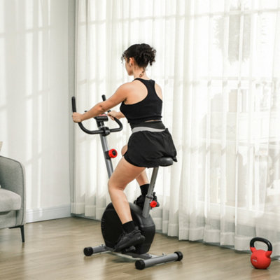 SPORTNOW Exercise Bike with Heart Rate Sensor for Home Use, Grey