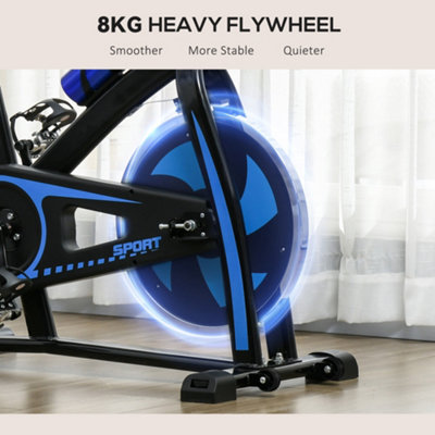 SPORTNOW Indoor Exercise Bike Stationary Bike for Home Gym Workout, Blue