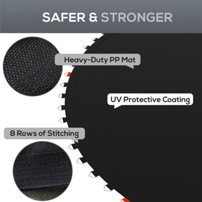 SPORTNOW Trampoline Mat with 42 V-Hooks, for 8ft Trampoline, Black