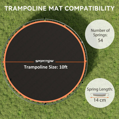 SPORTNOW Trampoline Mat with 54 V-Hooks, for 10ft Trampoline, Orange