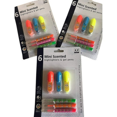 Spot on Gifts Scented Highlighter & Gel Pens (Pack of 6) Multicoloured ...