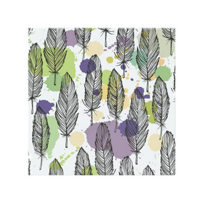 Spotted Coloured Feather Splash Back designer style