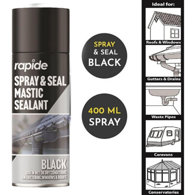 Spray and Seal Mastic Sealant Black Flexible Waterproof Coating for ...