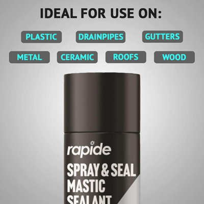 Spray and Seal Mastic Sealant Black Flexible Waterproof Coating for ...