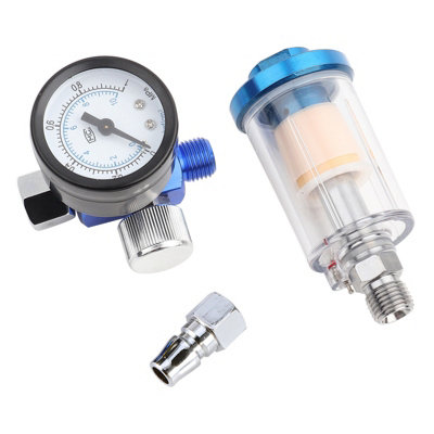 Spray Pneumatic Gun Air Regulator Gauge Inline oil Water Trap Filter ...