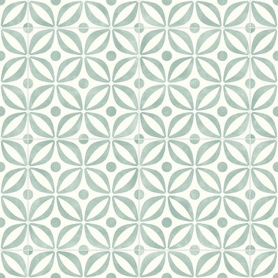 Spring Ceramic Tile Vinyl by Remland (Portobello, 2m x 2m)