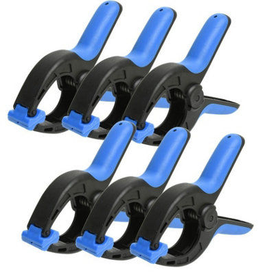Spring Clamp Heavy Duty 165mm 60mm Jaw Grip Clips Strong Set Plastic ...