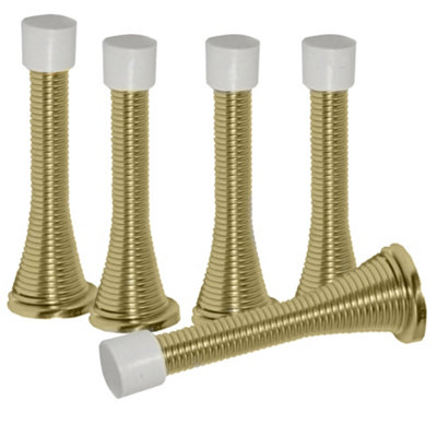 Spring Door Stop Stopper Spring-Aside Doorstop Wall, Skirting or Door ...