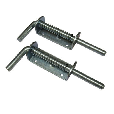 Spring Loaded Animal Shoot Bolts X2 16MM (Zinc Plated Field Gate Door ...