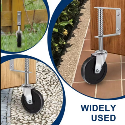 Spring Loaded Heavy Duty Gate Wheel Farm Timber Door 4" Swivel Wheel Fence