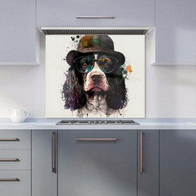 Springer Spaniel Dog Premium Glass Kitchen Splashback W600mm x H650mm