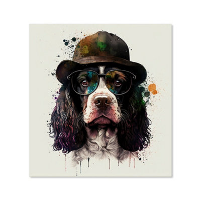 Springer Spaniel Dog Premium Glass Kitchen Splashback W600mm x H650mm