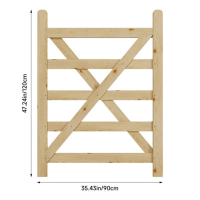 Spruce Wood Garden Gate Corossover Slat Design with 8 Inch Door Latch ...