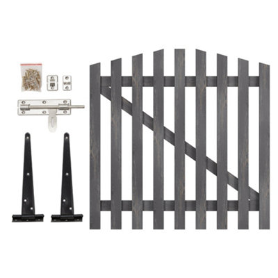 SPRUCE WOOD OUTDOOR GARDEN GATE WITH SECURE DOOR BOLT 120CM X 120CM