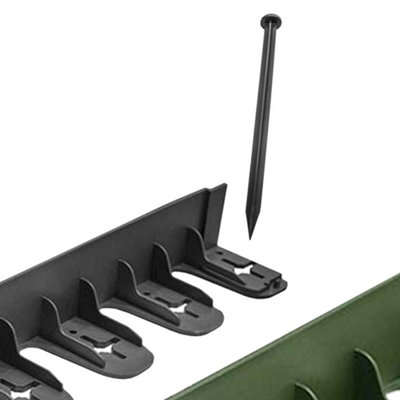 Spudulica 10 pieces/7.5 metres Flexible Garden Edging Green 45mm height ...