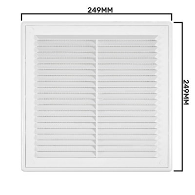 SQUARE air vent with no screws visible cover plate and fly screen,flat ...