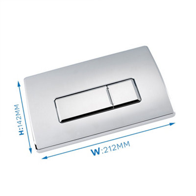 Square Chrome Pneumatic Toilet Concealed Cistern Large Flush Plate WC ...