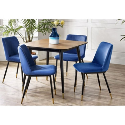 Square Dining Table & 4 Delaunay Blue Chairs | DIY at B&Q