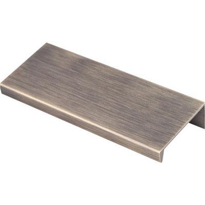 Square Edge Finger Pull Handle - Antique Brass 100mm - Slim Cupboard ...
