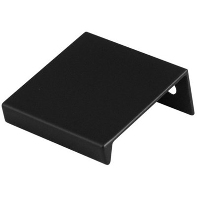 Square Edge Finger Pull Handle - Matt Black 40mm - Slim Cupboard Drawer ...