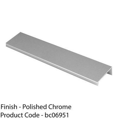 Square Edge Finger Pull Handle - Polished Chrome 200mm - Slim Cupboard ...