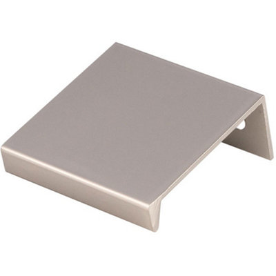 Square Edge Finger Pull Handle - Satin Nickel 40mm - Slim Cupboard ...