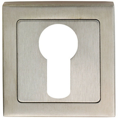 Square Euro Profile Escutcheon Concealed Fix 52 x 52mm Bright Satin ...