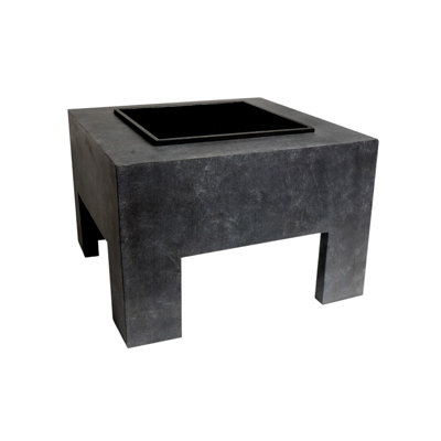 Square Fire Pit & Square Console Granite H40Cm W58Cm
