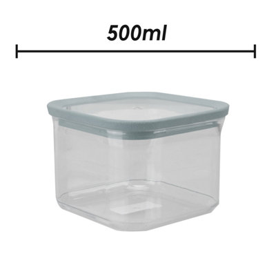 Square Food Container 500 millilitres Airtight Storage Container Grey