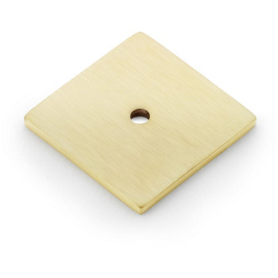 Square Kitchen Door Knob Backplate - Satin Brass 38mm x 38mm Cabinet Plate