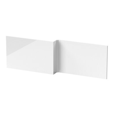Square L Shape Shower Bath MDF Front Panel - 1700mm - Gloss White ...