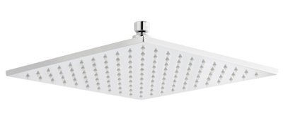 Square LED Fixed Shower Head, 200mm - Chrome