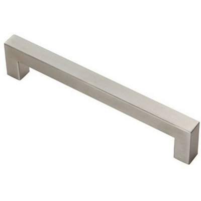Square Linear Block Pull Handle 174 x 14mm 160mm Fixing Centres Satin ...