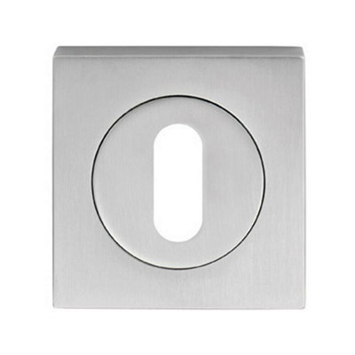 Square Lock Profile Escutcheon 51 x 51mm Concealed Fix Satin Chrome ...