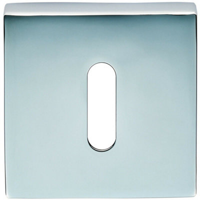Square Lock Profile Escutcheon Concealed Fix 52 x 52mm Polished Chrome ...