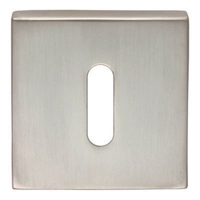 Square Lock Profile Escutcheon Concealed Fix 52 x 52mm Satin Chrome