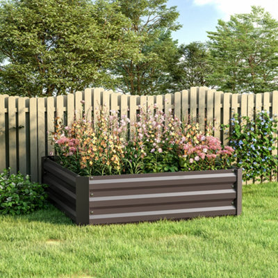Square Metal Raised Bed Kit Raised Garden Bed Outdoor Seed Bed Planter ...
