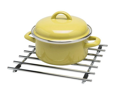 Square Metal Trivet for Kitchen Worktops Set Cooking Chrome Steel - 25 ...