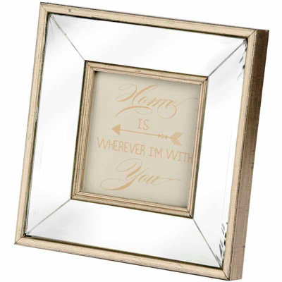 Square Mirror Bordered Photo Frame 4x4 - Glass - L2 x W15 x H15 cm ...
