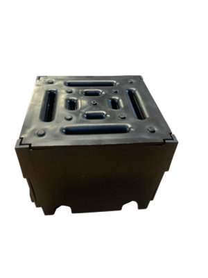 Square Pavement junction box Black