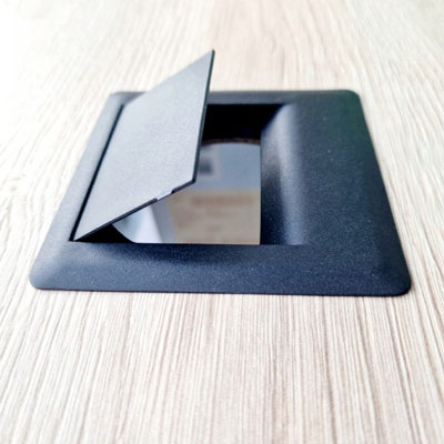 Square Plastic Grommet For Desk 60mm Black | DIY at B&Q