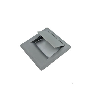 Square Plastic Grommet For Desk 80mm Grey
