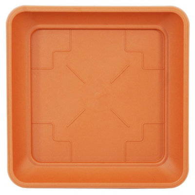 Square Plastic Plant Pot Saucers Terracotta 41cm